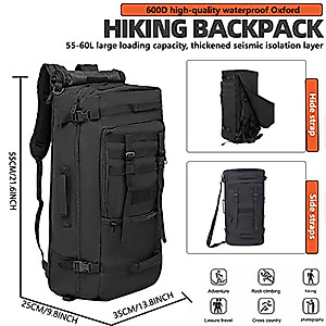 IFANGZHIWUI Hiking Backpacks 50L Camping Backpacks for Men Women 600D Oxford Outdoor for Traveling With Waterproof cover (black, 50L)