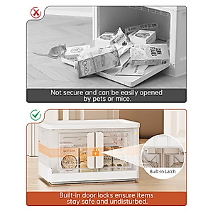 HAIXIN 400QT Stackable Storage Bins With Lids, Plastic Clear Storage Bins Collapsible Storage Drawers, 4 Pack Closet Organizers and Storage Containers with Doors and Wheels For Home, Office, Dorm