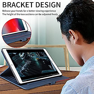 Blllue Case for iPad Mini 6 6th Gen, Multi-Angle Viewing PU Leather Tablet Cover for iPad Mini 6 8.3 Inch 2021 (Blue)