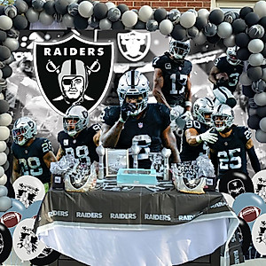 Las-Vegas Raiders Birthday Backdrop,Las-Vegas Raiders Poster for Football Raiders Theme Party Decorations Birthday Supplies Background Studio Shoot Photo Props