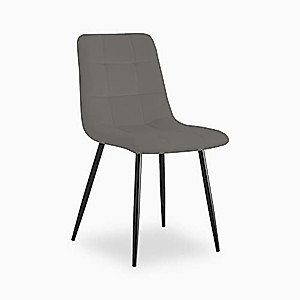 ROVOZAR Dining Chair, Gray Velvet,Simple and Modern Design for Dinner and Home,Without Armrest (Set of 2 Chairs)