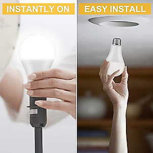 KINDEEP E26 LED Bulbs, 150W-200W Incandescent Bulb Equivalent, 23W, A21 LED Light Bulbs, 2500 Lumens, Not-Dimmable 6 Pack Daylight White 5000K