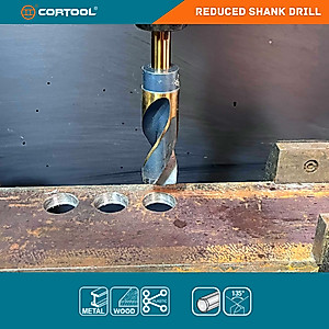 CORTOOL 5/8 Inch Drill Bit | Reduced Shank High Speed Steel | 5/8 Drill Bit for Metal and Steel | HSS M2 Black & Gold Drill Bit with 1/2" Shank