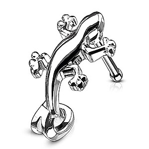 Covet Jewelry Gecko Nose Crawler 316L Surgical Steel Nose Bone Stud Ring
