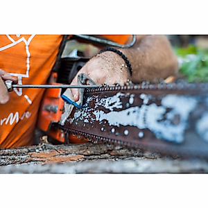 YEFA Upgraded Chainsaw File Kit, Includes 5/32, 3/16, and 7/32 Inch Round Files, Flat File, Handle, Filing Guide, and Pouch, 8 Piece Combo Set for Sharpening Chain Saw Blades (Blue&Black)