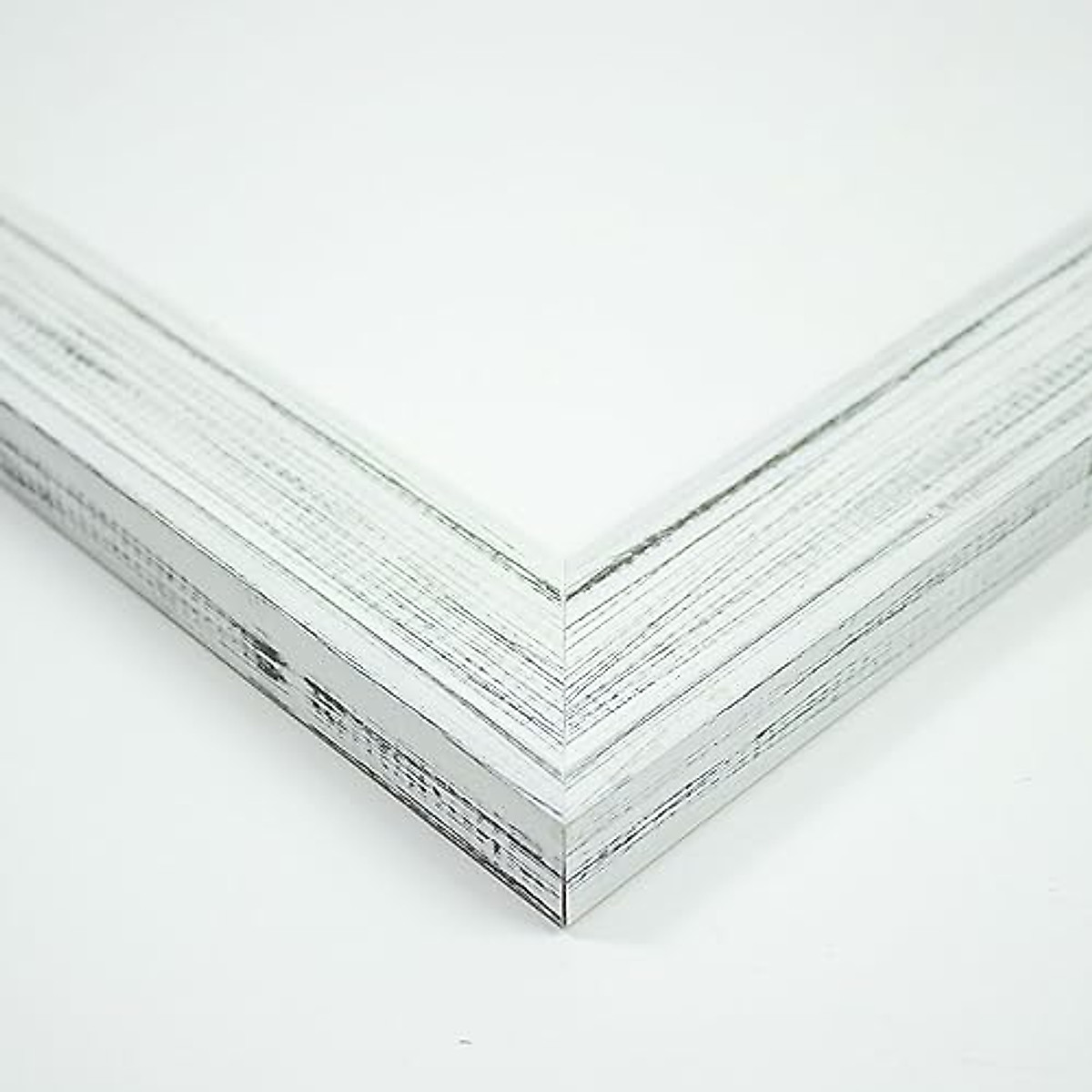 25x5 Frame White Solid Wood Picture Frame Width 1.5 Inches | Interior Frame Depth 0.5 Inches | Tania Rustic Photo Frame Complete with UV Acrylic, Foam Board Backing & Hanging Hardware