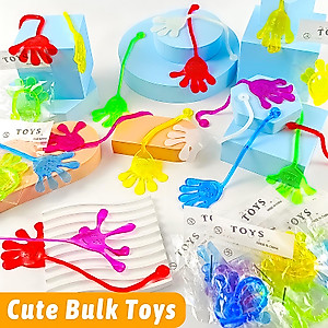 40PCS Sticky Hands for Kids Christmas Party Favor Goodie Bags Stuffers Pinata Fillers Classroom Students Prizes Stretchy Treasure Box Toys Bulk Preschool Kindergarten Graduation School for Boys Girls
