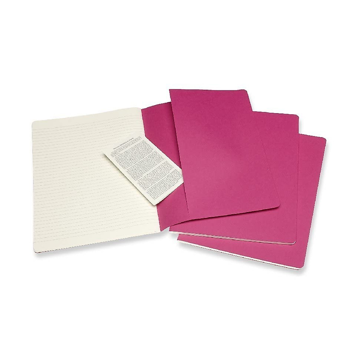 Moleskine Cahier Journal, Soft Cover, XL (7.5" x 9.5") Ruled/Lined, Kinetic Pink, 120 Pages (Set of 3)