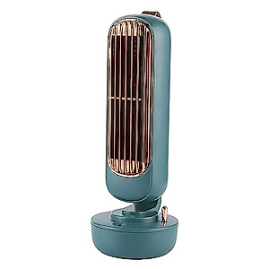 Pssopp Table Fans,Desk Fan, Bladeless Mute Desktop Spraying Fans with USB Charging Portable Mini Vintage Tower Shape Humidification Table Fan for Office Home (Green)