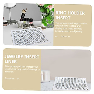 NOLITOY 5pcs Storage Box Sponge Pad Ring Earring Display Pad Jewelry Foam Insert Jewelry Insert Display Mats Black Foam Ring Insert Hoop Earring Jewelry Sponge Insert White Props Earrings