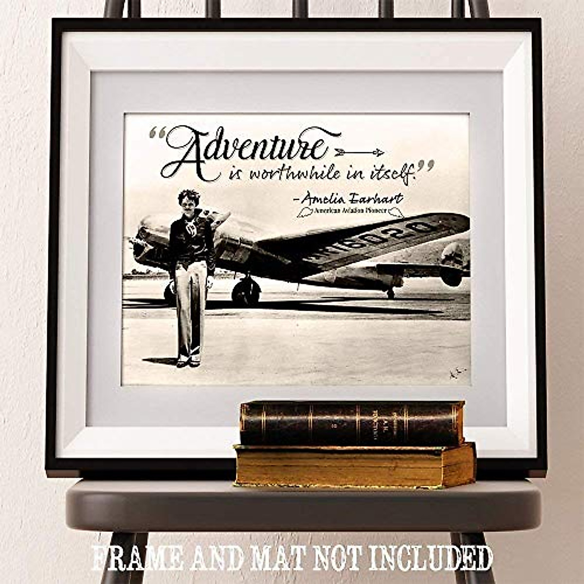 Amelia Earhart - Adventure - 11x14 Unframed Art Print - Great Gift Under $15 for Aviation Enthusiasts