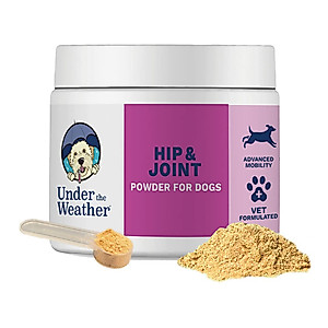 Under the Weather Pet Joint and Hip Powder for Dogs | Vet Formulated Dog Supplements with Glucosamine Antioxidants & Chondroitin for Strong Overall Joint Health | Promotes Good Mobility & Flexibility