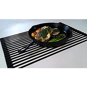 Generic Roll Up Drying Rack Black Multipurpose, 20.4x13.1 Inches, Silicone Coated Solid Stainless Rods, Dish Racks, Sink Cover for Counter Space, Small Kitchen, RV, and Apartment Must Haves