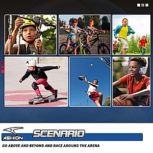 ASHION Boys Shoes Youth Air Cushion Sneakers Kids Basketball Running Sport Shoes Girls Mid Top School Training (Little Kid/Big Kid), Black White 5