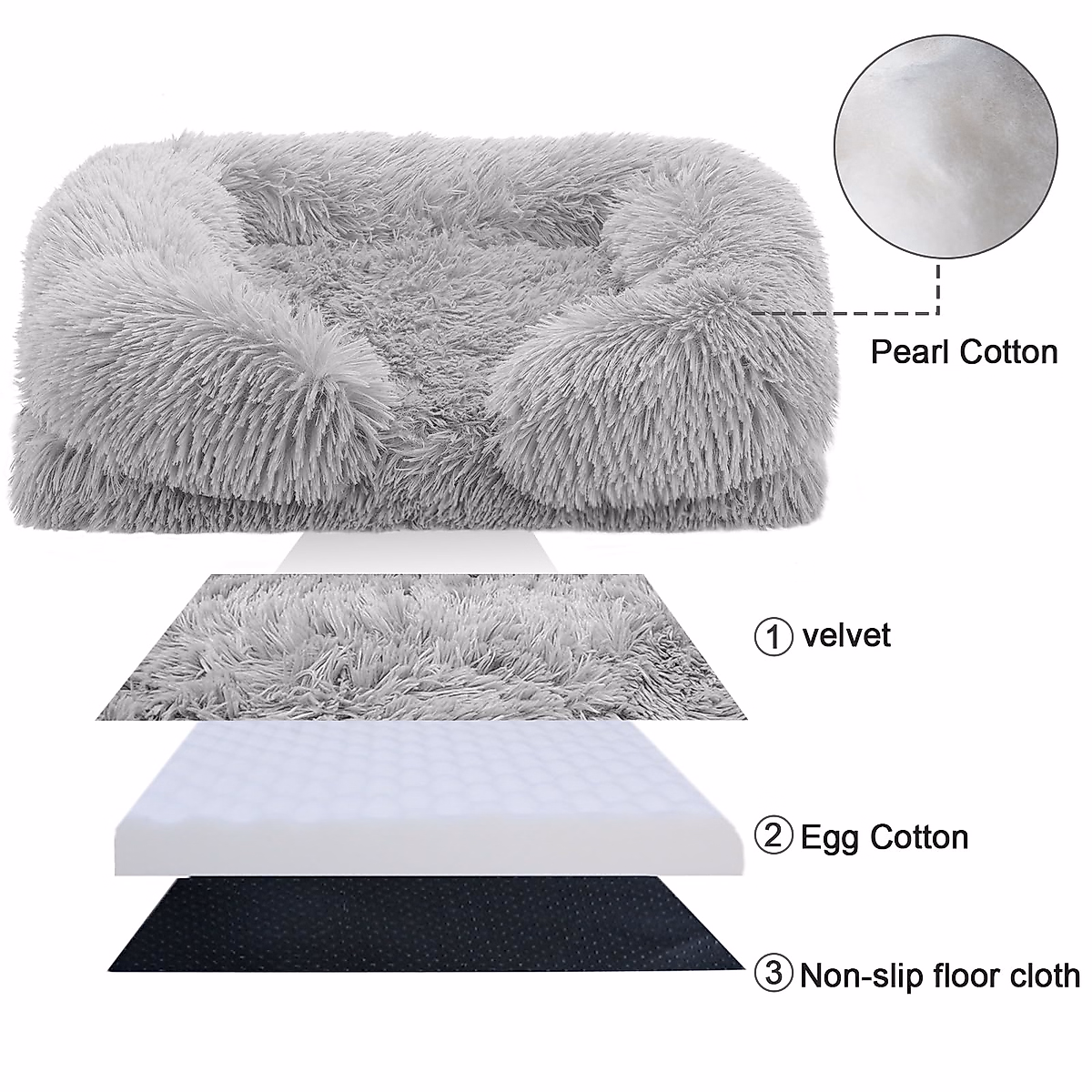Dog Beds for Large Dogs, Orthopedic Dog Bed for Medium Large Dogs, Non-Slip Bottom and Egg-Crate Foam Big Dog Sofa Bed with Washable Removable Cover