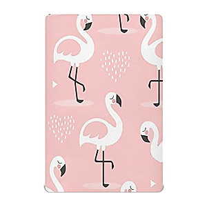 Fitted Crib Sheet for Boys Girls, Pink Flamingos Jersey Knit Baby Sheet for Standard Crib and Toddler Bed Mattresses, Cozy Soft Breathable, 28 x 52 in