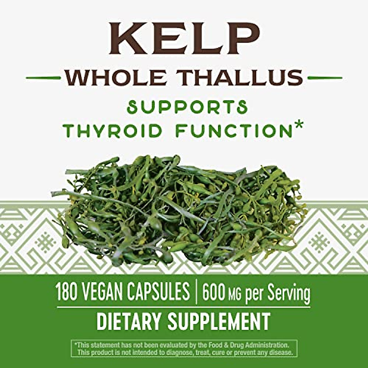 Nature's Way Kelp Supports Thyroid Function* Non-GMO Sustainably Sourced Vegan 180 Capsules