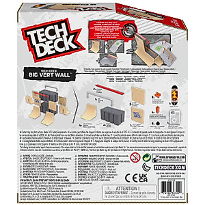 Tech Deck, Big Vert Wall X-Connect Park Creator, Customizable and Buildable Ramp Set with Exclusive Fingerboard, Kids Toy for Boys and Girls Ages 6 and up