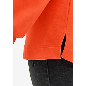 Ellos Women's Plus Size Blouson Sleeve Sweatshirt Tunic - 18/20, Deep Orange