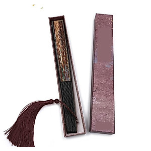 Folding Hand Fan Folding Fan Handheld Folded Fan Vintage Xuan Paper Fans with Gift Box, Foldable Bamboo Folder for Chinese Men and Women Fan Foldable Fan Hand Held Fans (Color : D, Size : 16.7cm)