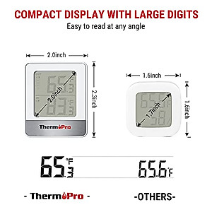 ThermoPro Indoor Outdoor Thermometer Wireless TP200B, Thermometer indoor outdoor with Temperature Sensor Up to 500FT, Outdoor Thermometers for Patio Garden Cellar Home Room