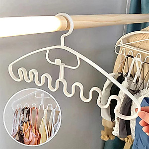 YOOUS Wave Pattern Stackable Hanger,Magic Multifunction Closet Hangers, Space-Saving Closet Organizers, for Slings, Scarves, Ties, Hangers, Closet Organizer Rack (Pink,5PCS)