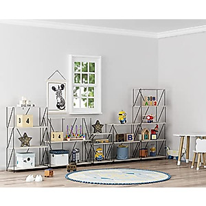 Galano Ezbo Book Shelf - 4-Tier Open Bookshelf - Storage - Bookshelves Organizer - Book Rack - Organizer - Modern Design Display Stand Rack - Dusty Grey Oak