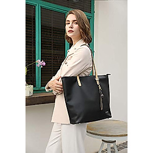 Soft Faux Leather Tote for Women with Large Zipper Compartment