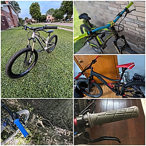 FIFTY-FIFTY Mountain Bike Handlebar Grips, Single Lock-on MTB Grips, Comfortable and Lock On, Non-Slip Bicycle Handle, Fit for All Mountain, Enduro, Downhill (Yellow)