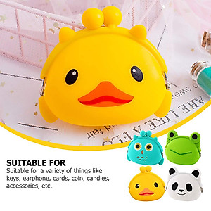 Mini Cute Silicone Coin Bag: Kids Cartoon Animal Change Pouch Small Silicone Purse for Children Toddlers Coin Change Earphone Container 4pcs Random Style