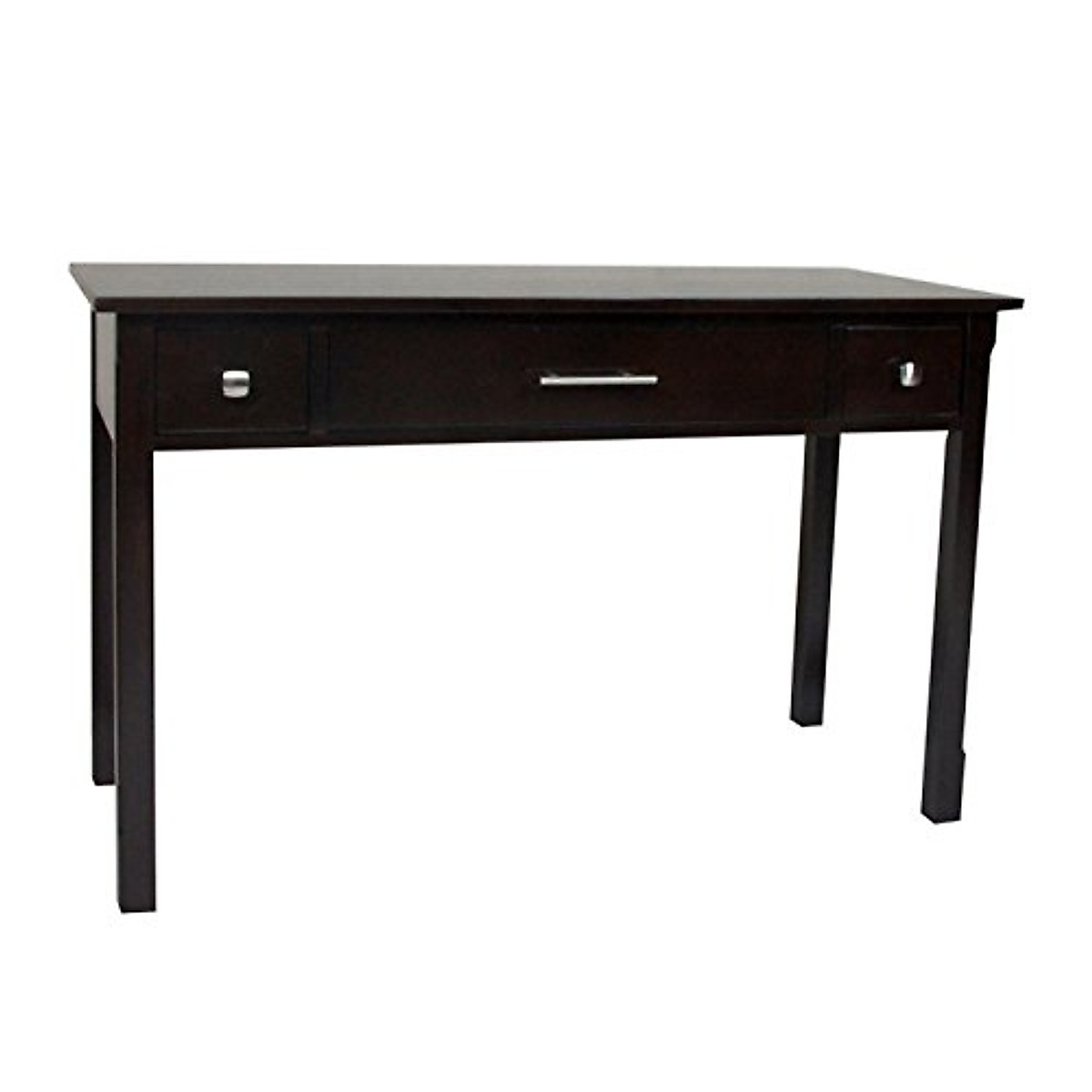 SIMPLIHOME Avalon SOLID WOOD Contemporary 47 Inch Wide Writing Desk in Dark Tobacco Brown, For the Office Desk, Writing Table, Workstation and Study Table