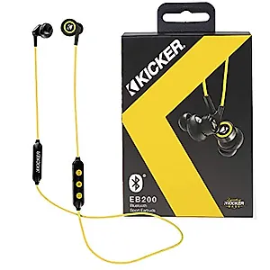 KICKER Bluetooth Wireless Earbuds | Passive Noise Reducing Headphones Earbuds w/Built-in Mic with Multi Function Button Volume Control | Sweat and Water Resistant