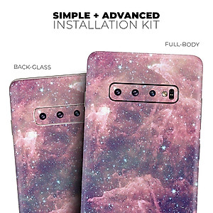 DesignSkinz Vibrant Sparkly Pink Nebula Protective Vinyl Decal Wrap Skin Cover Compatible with The Samsung Galaxy S20 (Screen Trim & Back Glass Skin)