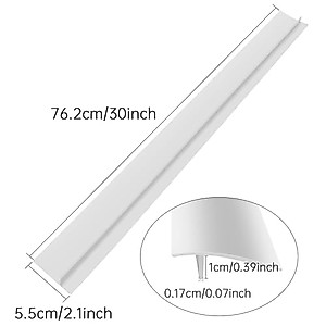 MSDADA 2 Pcs Silicone Stove Counter Gap Cover, Kitchen Counter Gap Anti-Slip Filler for Seals Spills Between Counter, Stovetop, Oven, Washing Machine (30 Inches, White）