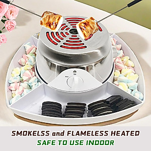 Smores Maker Tabletop Indoor Kit Smores Kit Flameless Electric S'mores Maker Marshmallow Roaster, Movie Night Supplies Housewarming Christmas Gifts 120V 345W