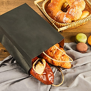 90 Pack | Paper Gift Bags with Handles Bulk, 8x4.5x10.8 Inch Large White Kraft Paper Bags, Paper Shopping Bags, Christmas Kraft Gift Bags, Birthday Gift Bags for Restaurant, Takeout, Business.