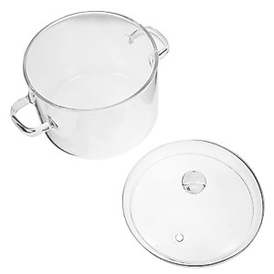 64 oz Glass Pots For Cooking On Stove Soup Pot Glass Saucepan With Covers Stovetop Cooking Pot Noodle Cooker Pot With Double Handle For Pasta Noodle Milk 1900ml