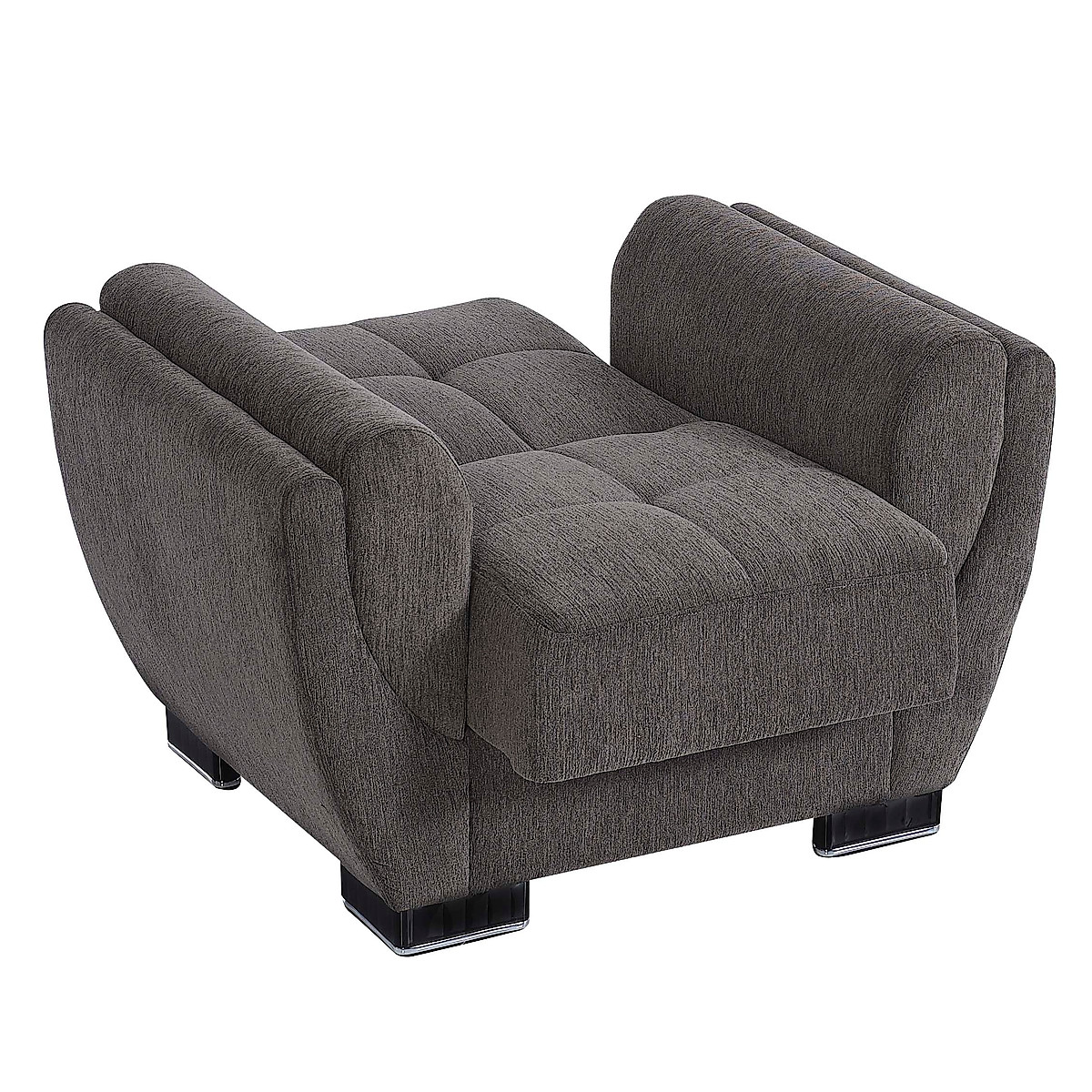 Sweet Home Stores AIR 37" Upholstered Armchair with Storage, Firm, Fabric, 1 Seater, Sleeper Chair for Living Room or Home Office, Gray-119