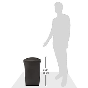 Rubbermaid Swing-Top Lid Recycling Bin for Home, Kitchen, and Bathroom, 12.5 Gallon Recycling Can, Gray