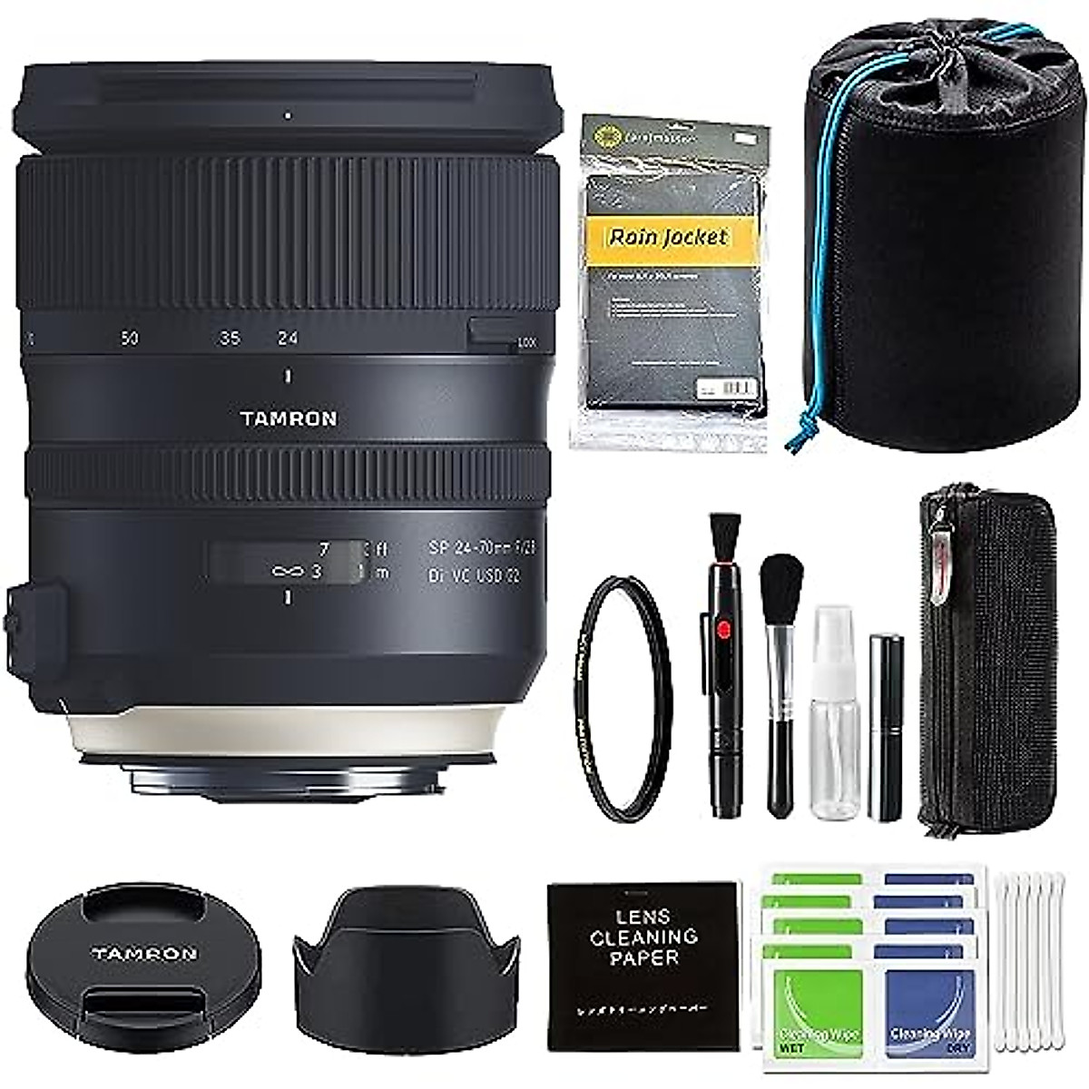 Tamron SP 24-70mm f/2.8 Di VC USD G2 Zoom Lens for Canon EF DSLR Cameras (Tamron 6 Year USA Warranty) with Advanced Accessory and Travel Bundle (AFA032C-700) | Canon 24-70mm f2.8 Lens