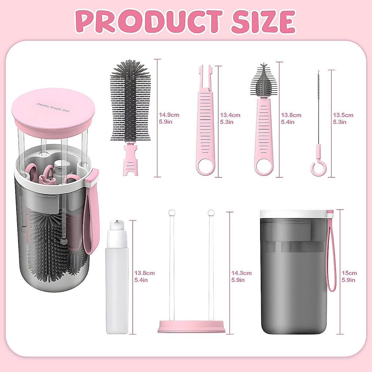 AivaToba 6-in-1 Travel Baby Bottle Set for New Mom