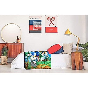 JUST FUNKY Sonic The Hedgehog Sonic & Tails Large Fleece Throw Blanket | Official Sonic The Hedgehog Collectible Blanket | Measures 60 x 45 Inches