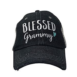 COCOVICI Womens Blessed Grammy Hat | Grammy Embroidered Baseball Hat | Grandma Cap | Grammy Gift Dark Grey