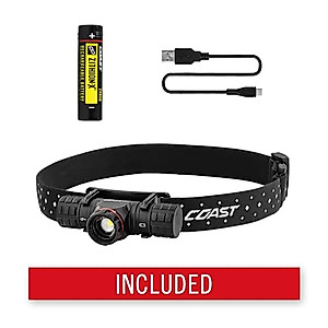 Coast XPH30R 1200 Lumen USB-C Rechargeable Dual Power Headlamp with Twist Focus Beam and Magnetic Base