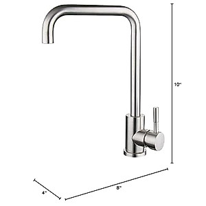 Faucet Bathroom Kitchen Brushed Nickel Stainless Steel Lead-Free,Bar Sink Faucet Tap Small Mini Kitchen Bath Faucet Farmhouse Vanity Sink Lavatory,External Welding (Size : Inner Welding)