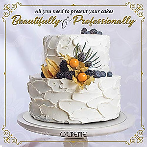 O'CREME White Wraparound Cake Pastry Round Drum Board 1/4 Inch Thick, 10 Inch Diameter - Pack of 10