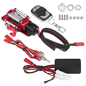 Tbest Inch 1 10,Trx4 Body,Trx4,Rc Winch,Slash Electric Winch,Rock Crawler Accessories 1 10 Scale Rc Model Vehicle Crawler Car Accessory Metal Winch with Remote Controller