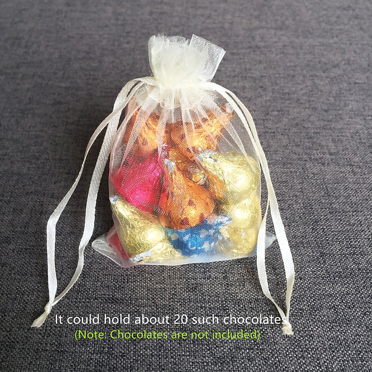 ATCG 100pcs 3x4 Inches Drawstring Organza Pouches Wedding Party Jewelry Favor Gift Candy Bags (Black)