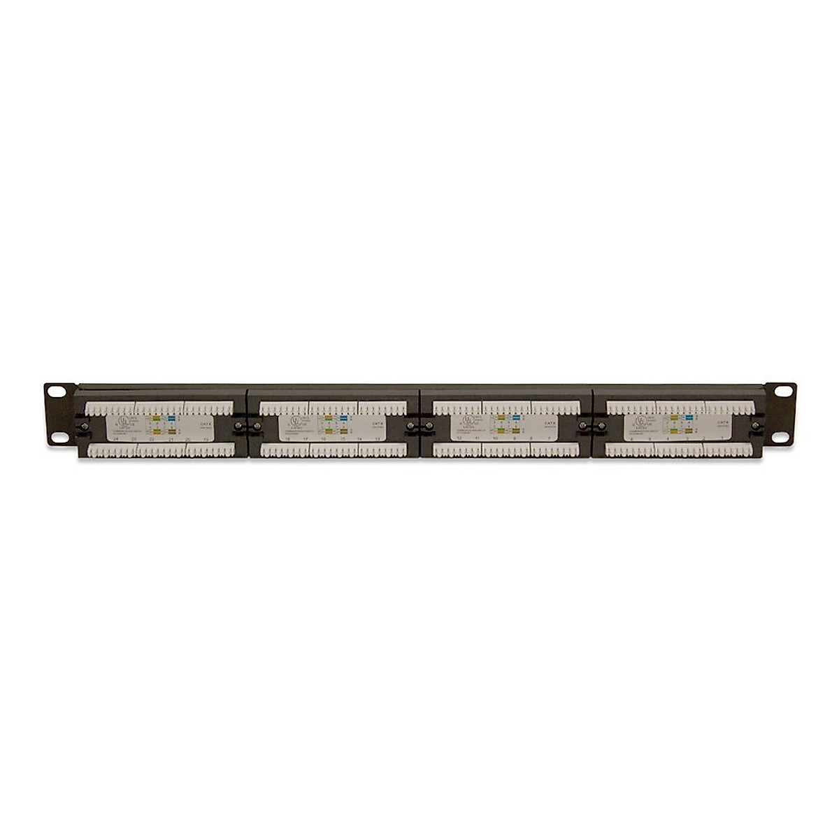 NavePoint Rackmount or Wallmount 24-Port Cat6 Patch Panel RJ45 Ethernet 568A/B Compatible