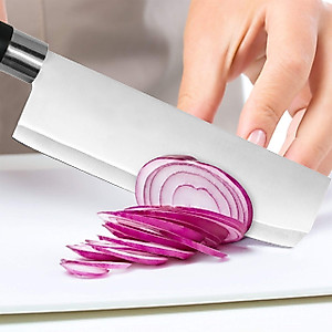 MiHerom 7" Razor Sharp Meat Cleaver and Vegetable Kitchen Knife,Nakiri Knife for Home and Kitchen